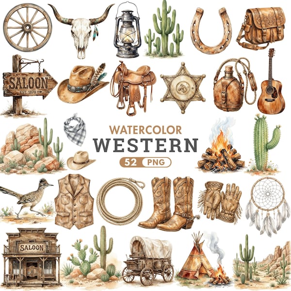 Western Clipart - Etsy