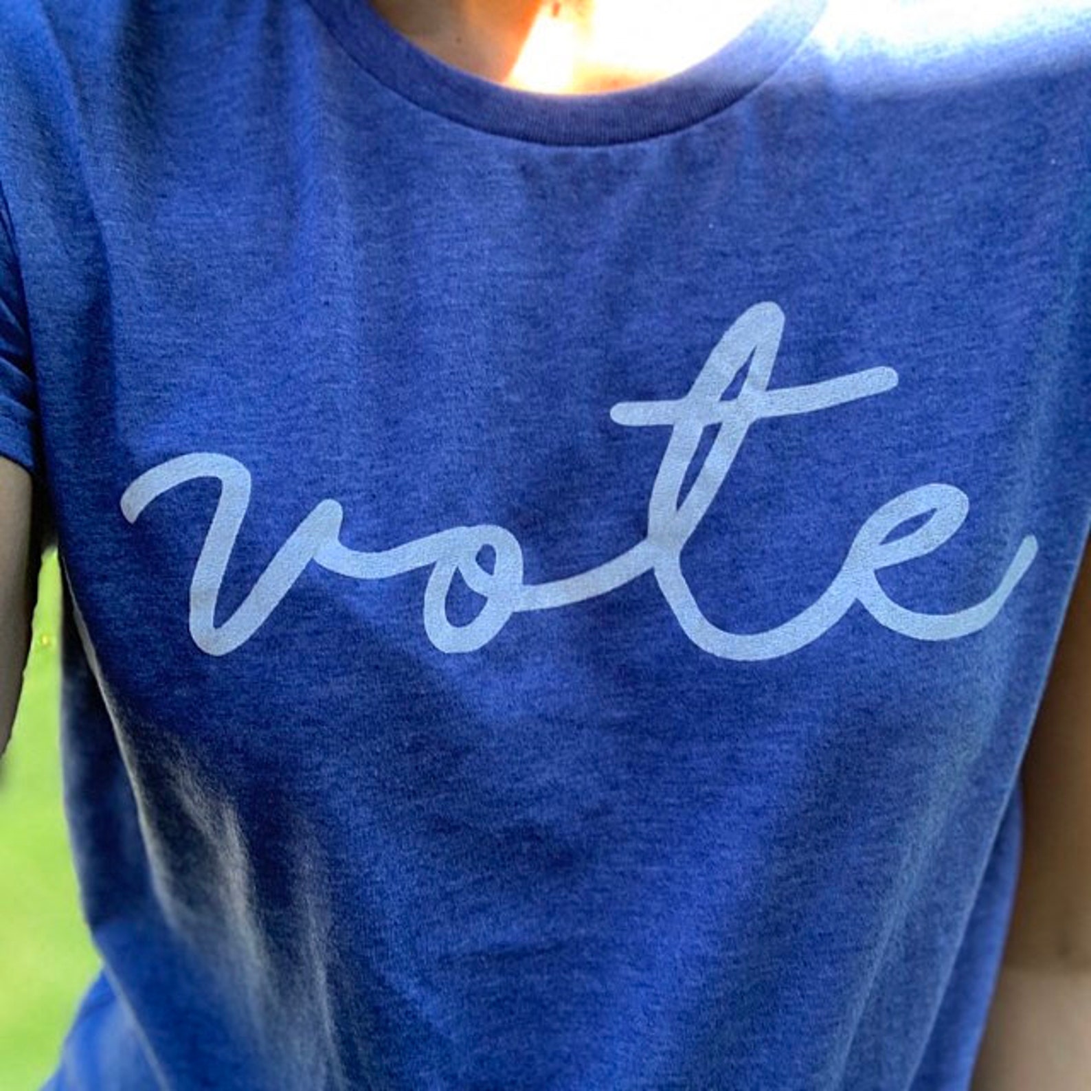 Vote Women's vote tshirt tee cursive worn in style | Etsy