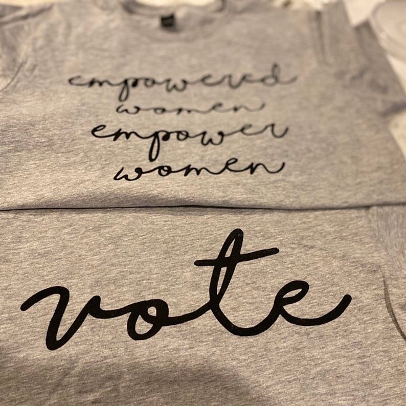 Vote Women's vote tshirt tee cursive worn in style | Etsy