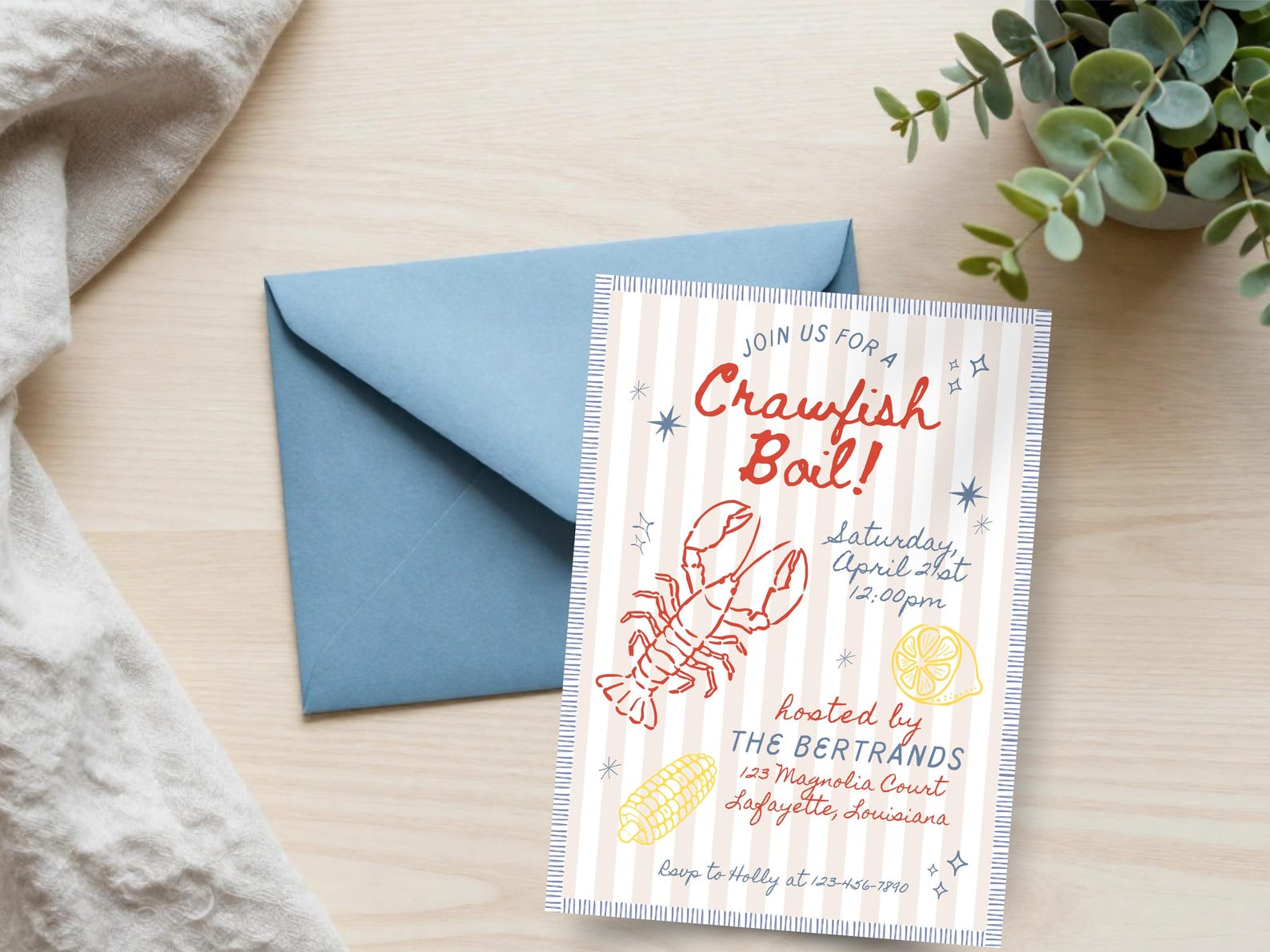 Crawfish Boil Party Invitation Template, Let the Good Times Boil ...