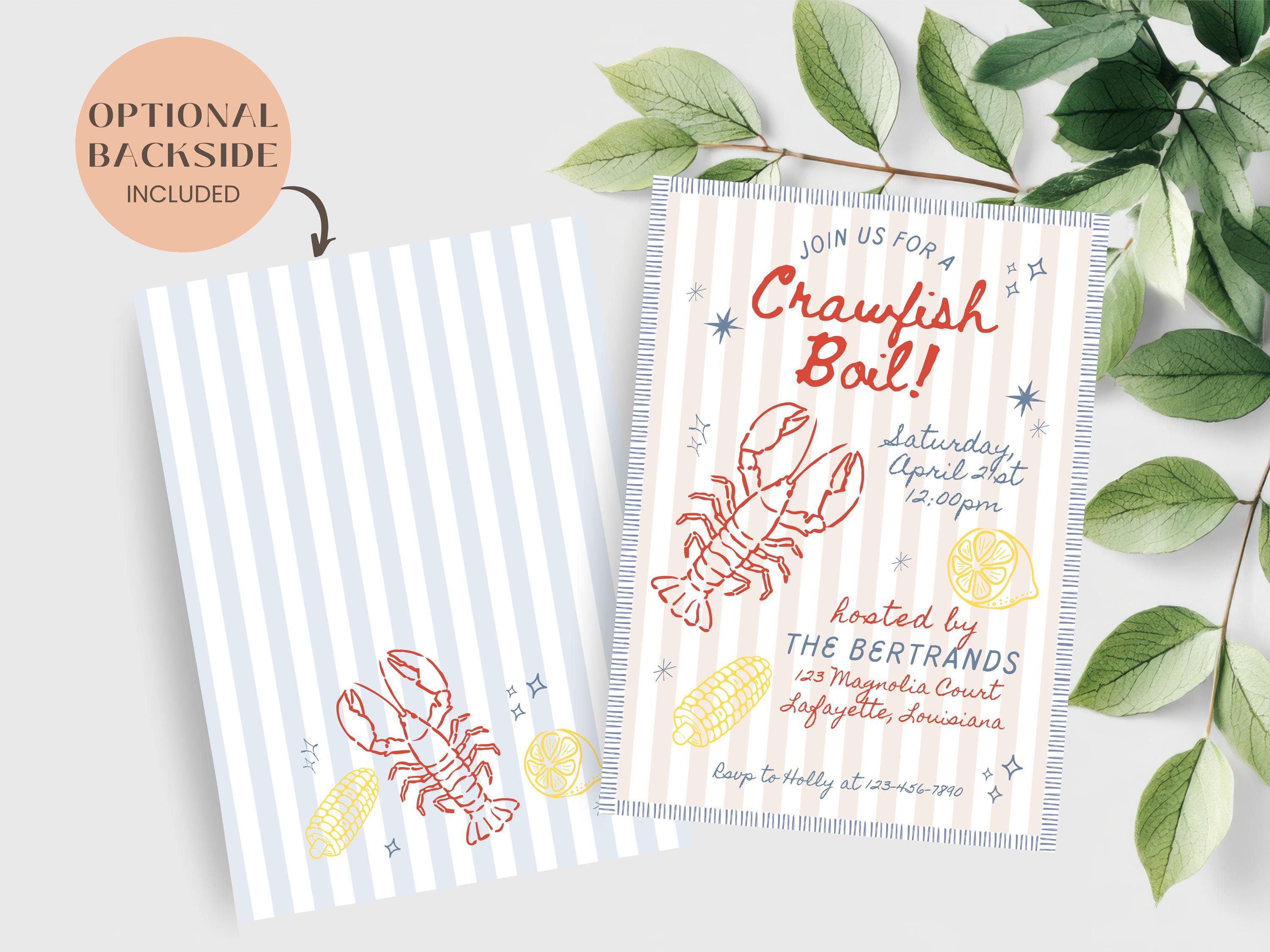 Crawfish Boil Party Invitation Template, Let the Good Times Boil ...