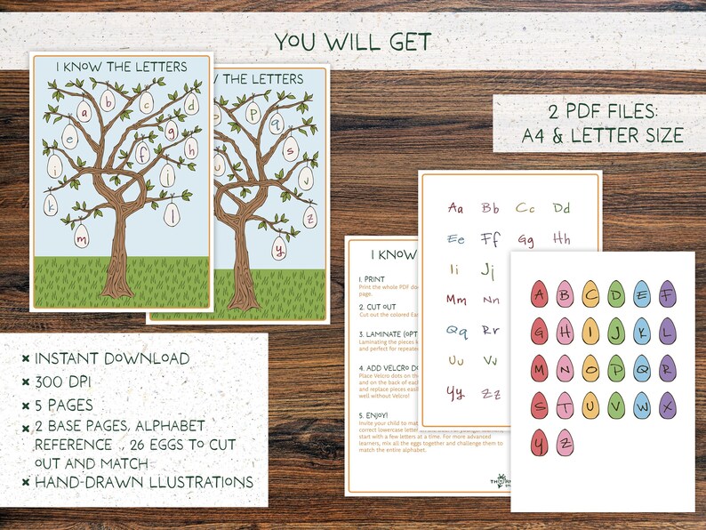 Easter Alphabet Matching Printable for Toddlers and Preschoolers, Early ...