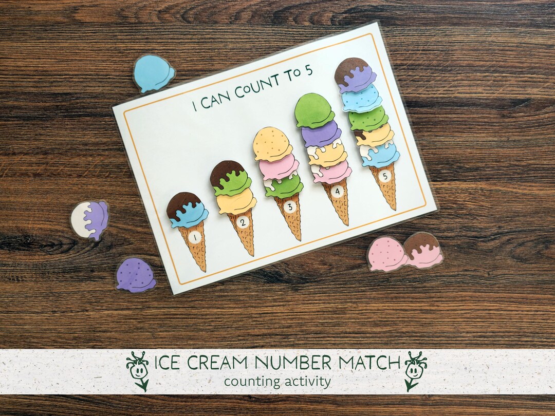 Ice Cream Counting Printable - Preschool Math Game for Fine Motor ...