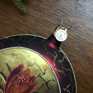 Department 56 Beautiful Large Glass Ornament Oval Disc Shaped Ornament ...