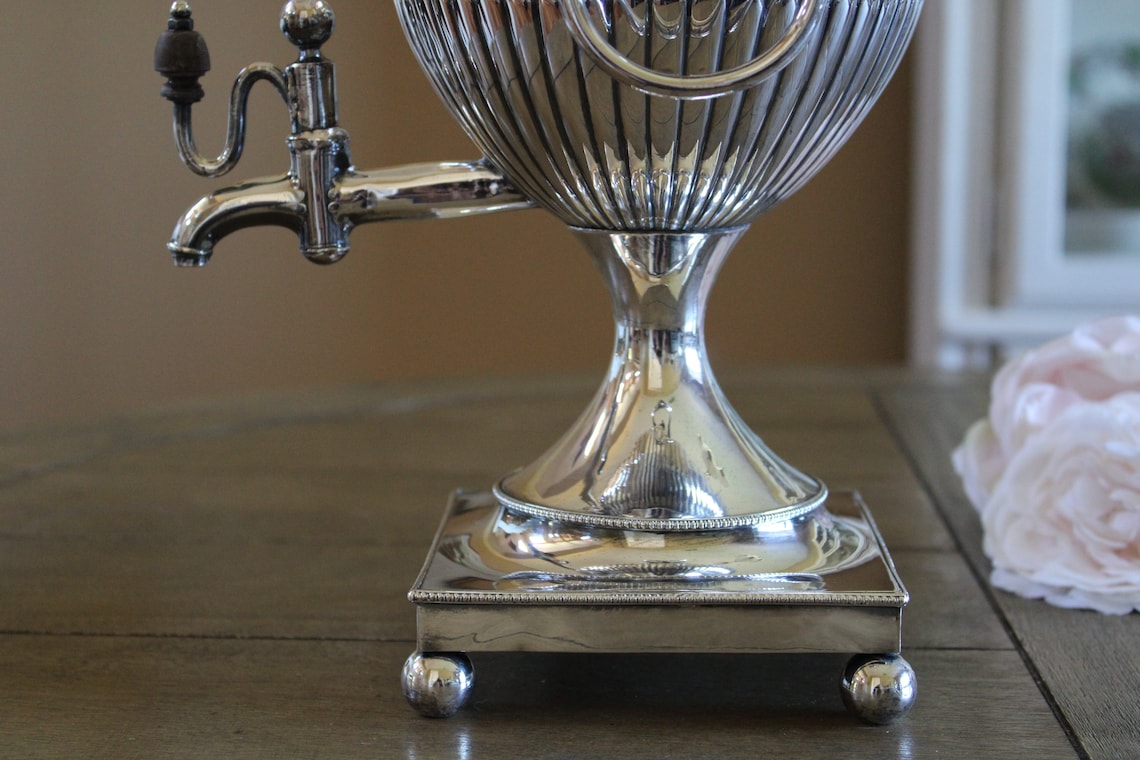 Antique Silver Plated Coffee Tea Dispenser Lion Handles Ball | Etsy