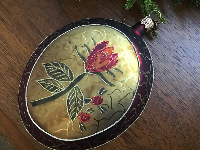 Department 56 Beautiful Large Glass Ornament Oval Disc Shaped - Etsy