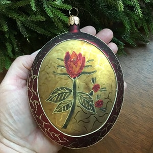 Department 56 Beautiful Large Glass Ornament Oval Disc Shaped Ornament ...