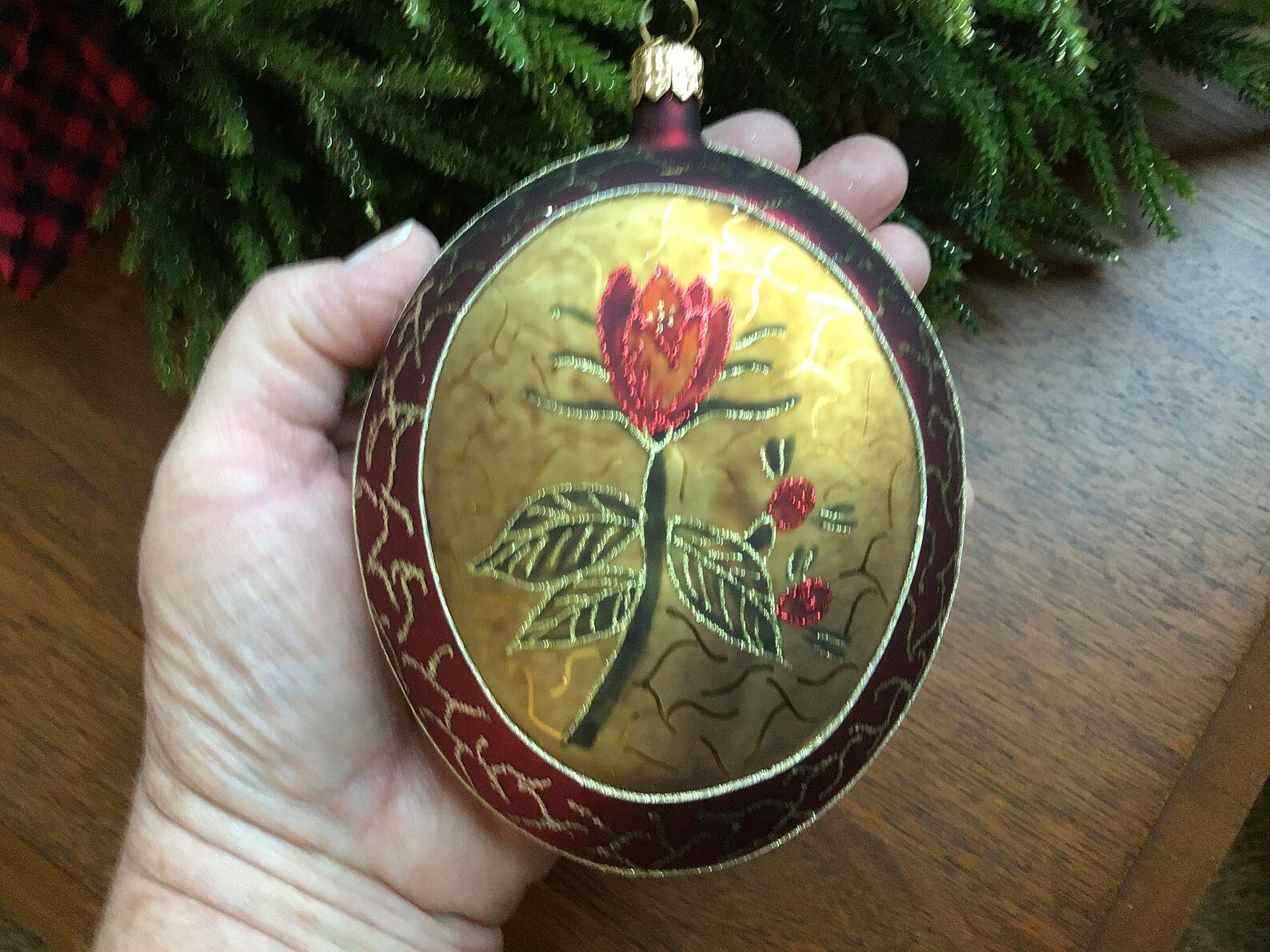 Department 56 Beautiful Large Glass Ornament Oval Disc Shaped - Etsy