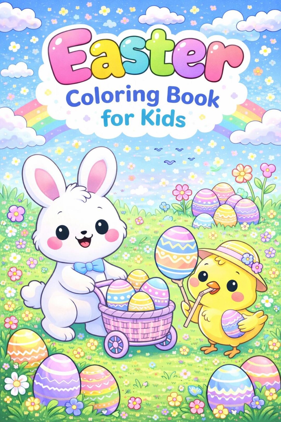 Easter Coloring Book for Kids, Bunny, Eggs and Fun Pages, Kids Activity ...