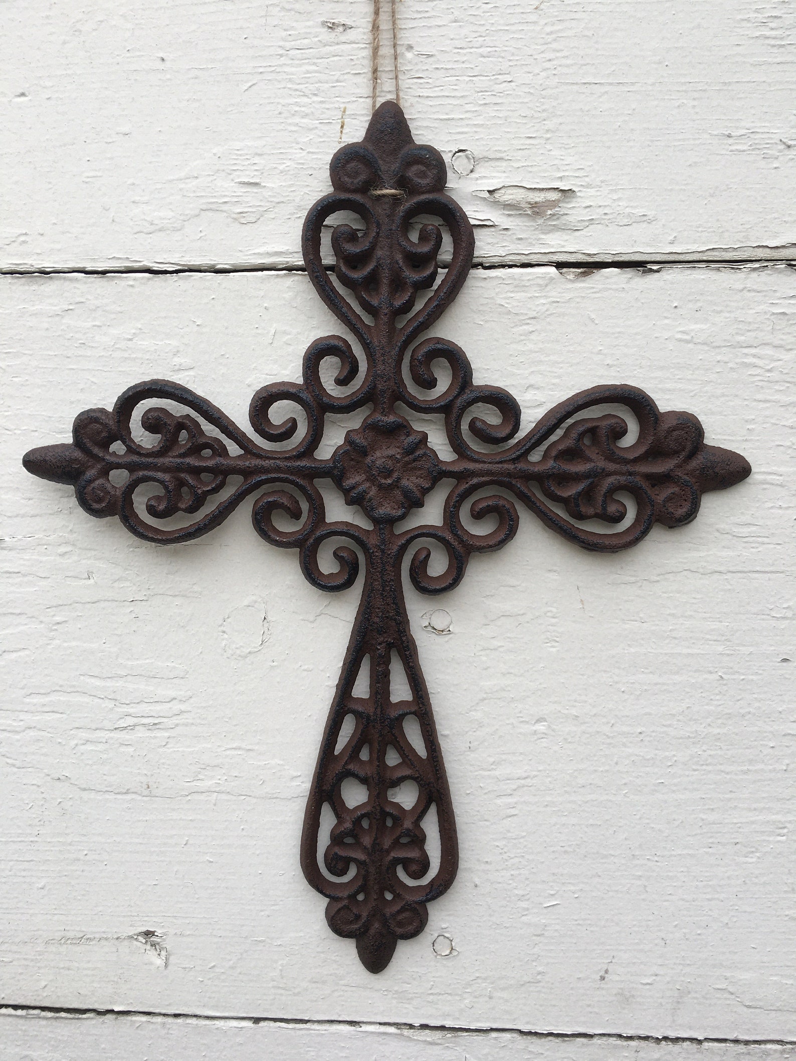 Wrought Iron Cross / Cast Iron Cross / Cross / Metal Cross / Religious ...