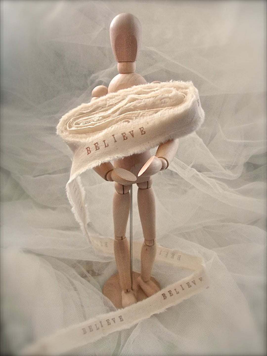 Muslin Ribbons, Handstamped Personalized Ribbon, Handstamped Believe ...