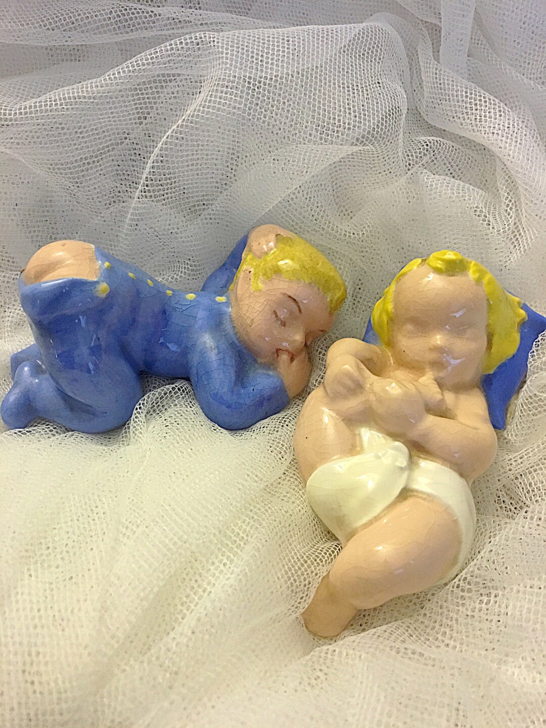Vintage Baby Figurines, Nursery Decor Figurines, Vintage Baby Nursery ...