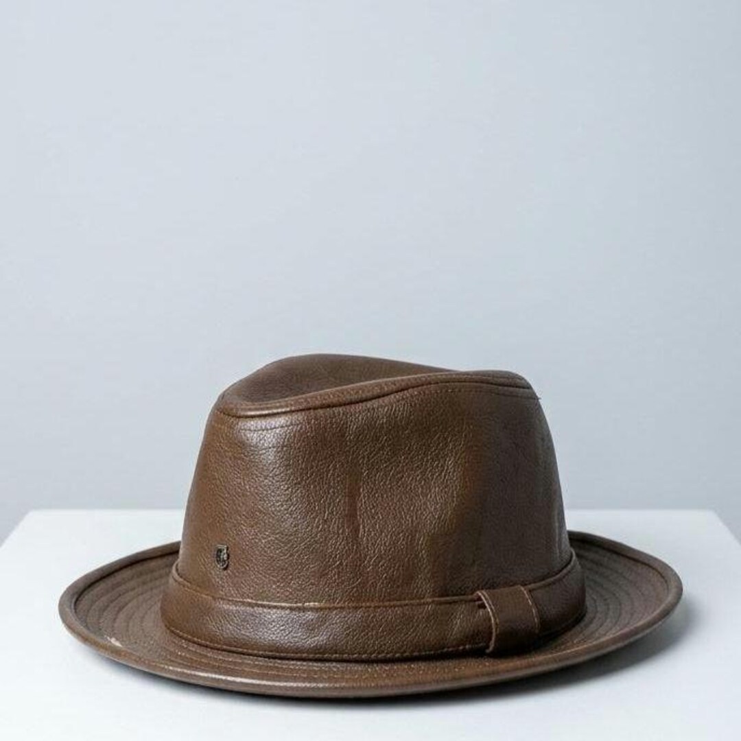 Handmade Brown Leather Top Hat for Men's & Women's - Etsy