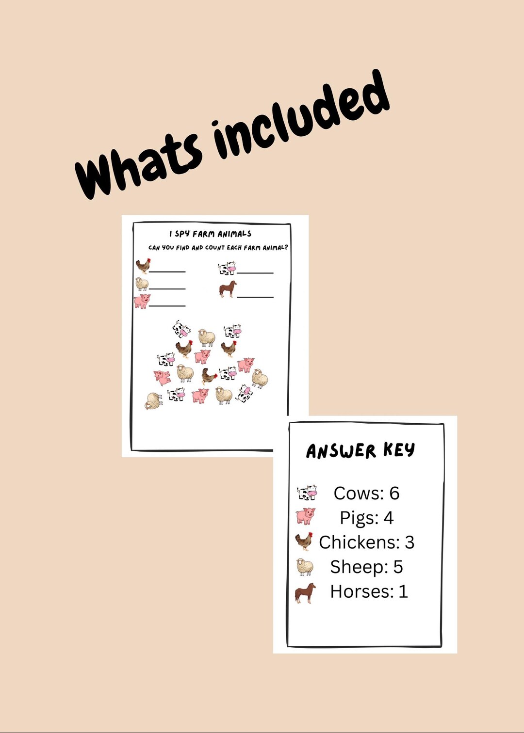 Farm Animals I Spy Printable for Kids | Preschool Activity | Toddler ...