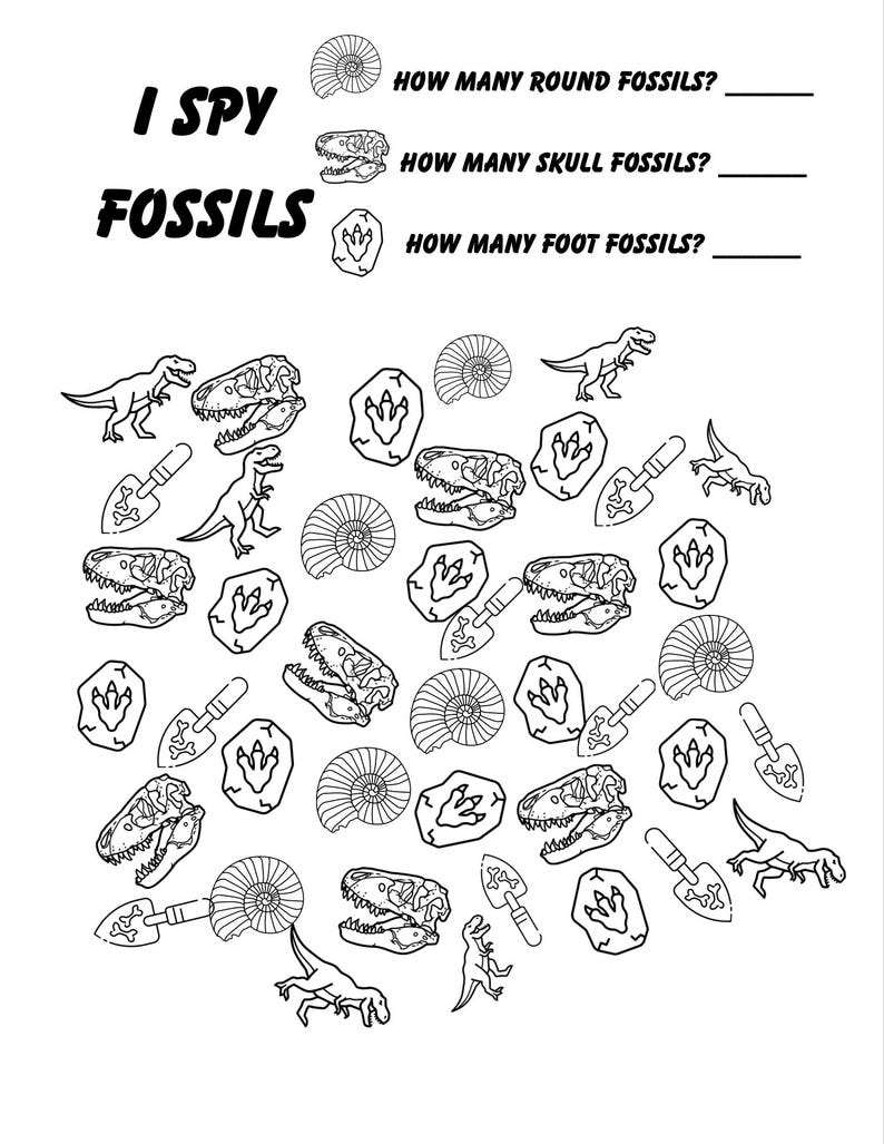 Dinosaur I Spy Party Game | Printable Kids Activity | Dino Birthday ...