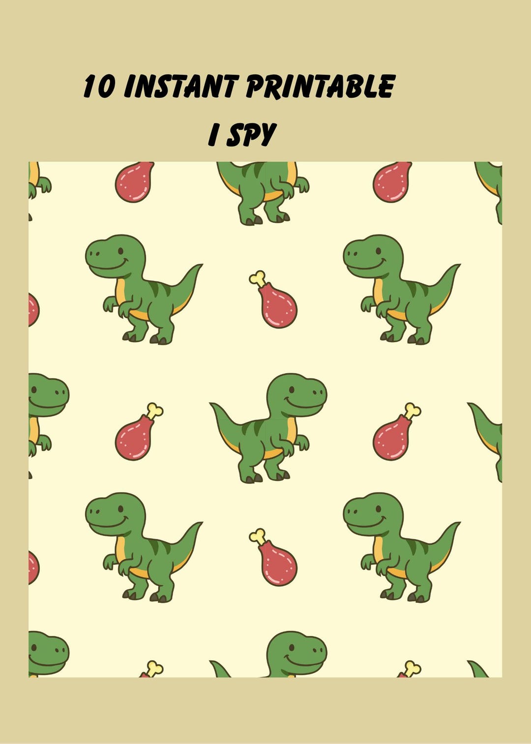 Dinosaur I Spy Printable Activity | Kids Find Count Worksheets (digital ...