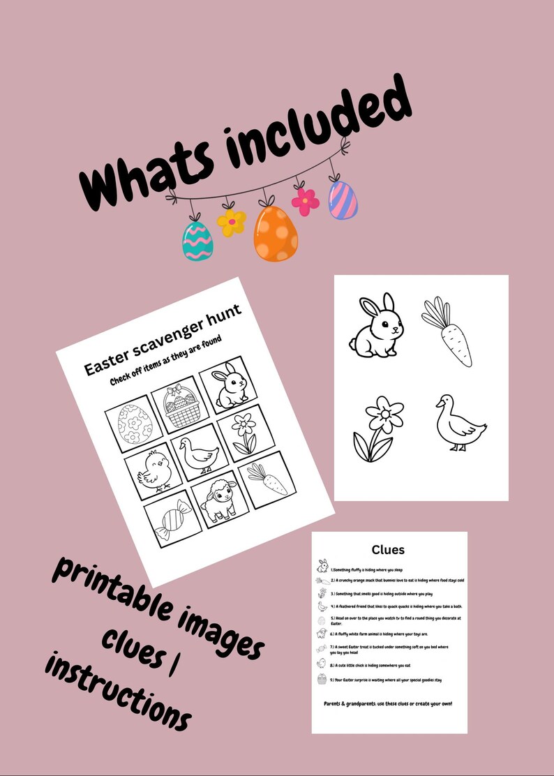 Easter Scavenger Hunt Game for Kids | Indoor Outdoor Spring Activity ...