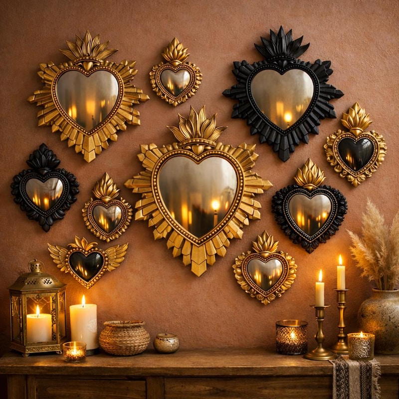 Heart Sunburst Mirror - Etsy UK