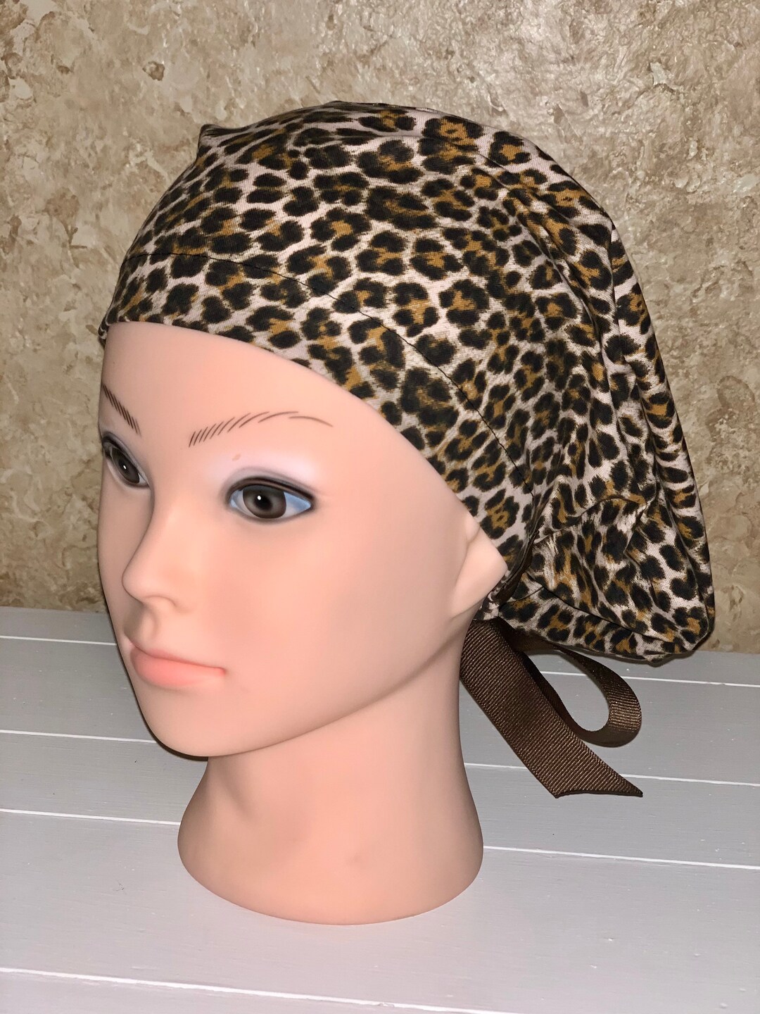 Leopard Surgical Scrub Cap With Button Option - Etsy
