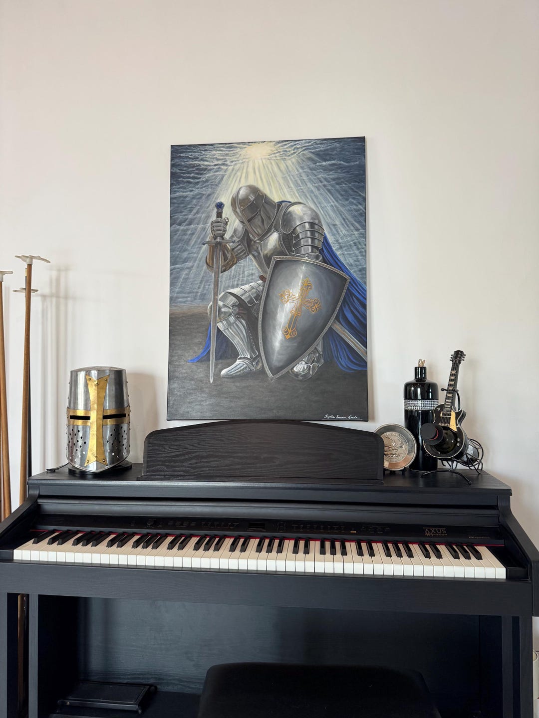 Armour of God Knight Painting – Acrylic Christian Warrior Wall Art ...