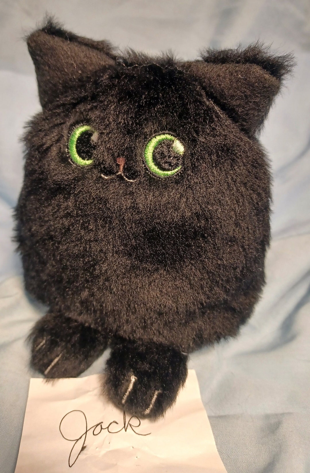 Lil' FAT Cats-semi-long Hair Faux Fur Black Cat Mini Stuffed Pillow Cat ...