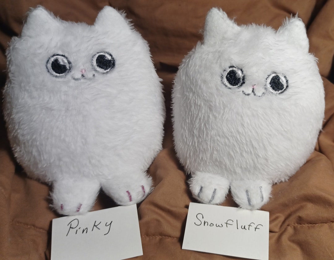 Lil' FAT Cats-plushy Faux Fur White Mini Cats Made in - Etsy