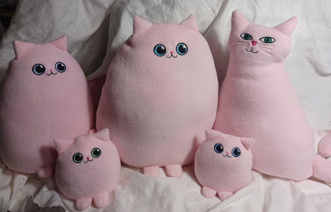 PINK Cat Pillows Various Sizes and Types of Cat Pillows Cute & Cuddly ...