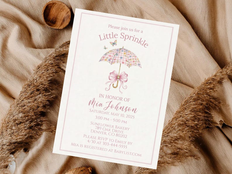 Little Sprinkle Baby Shower Invitation Template, Pink Blue Sprinkle ...