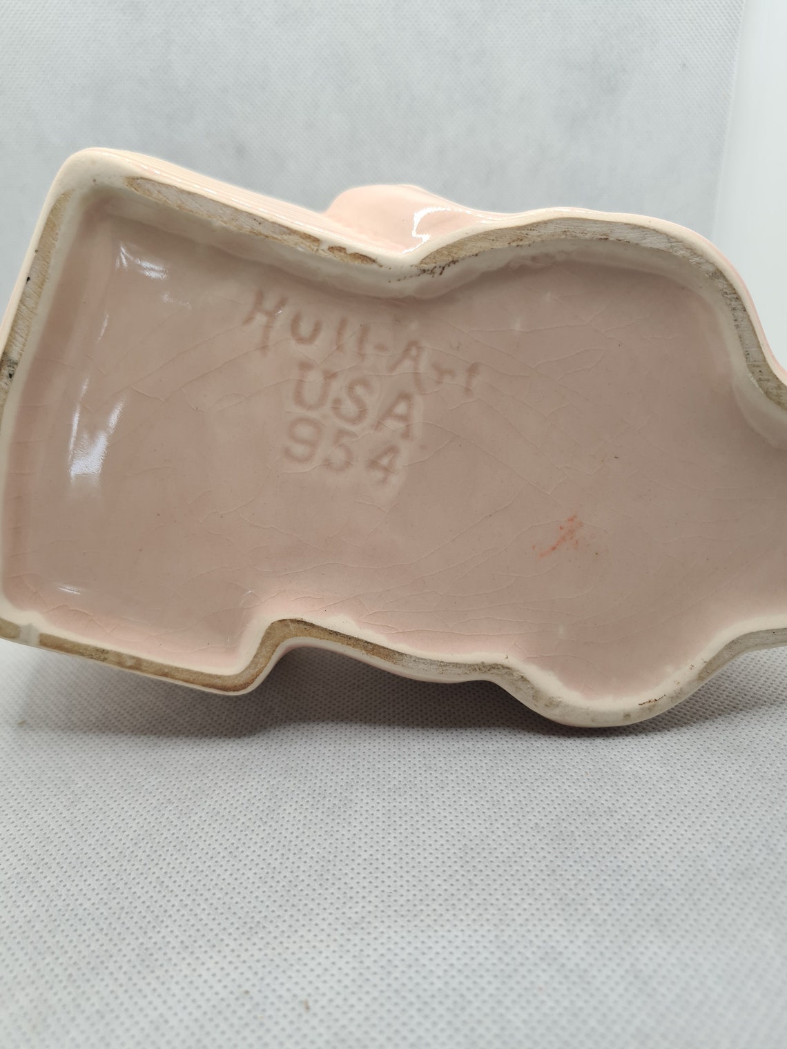 Vintage Hull Pottery 954 Southern Blue Bonnet Belle With Planter Basket ...