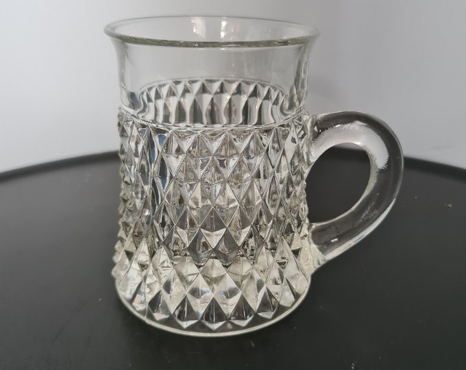 Vintage Indiana Glass Diamond Point Tankard - Etsy
