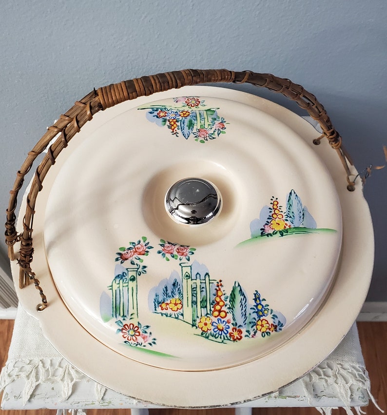 Vintage Mikori Ware Covered 3 Section Dish Floral Garden - Etsy