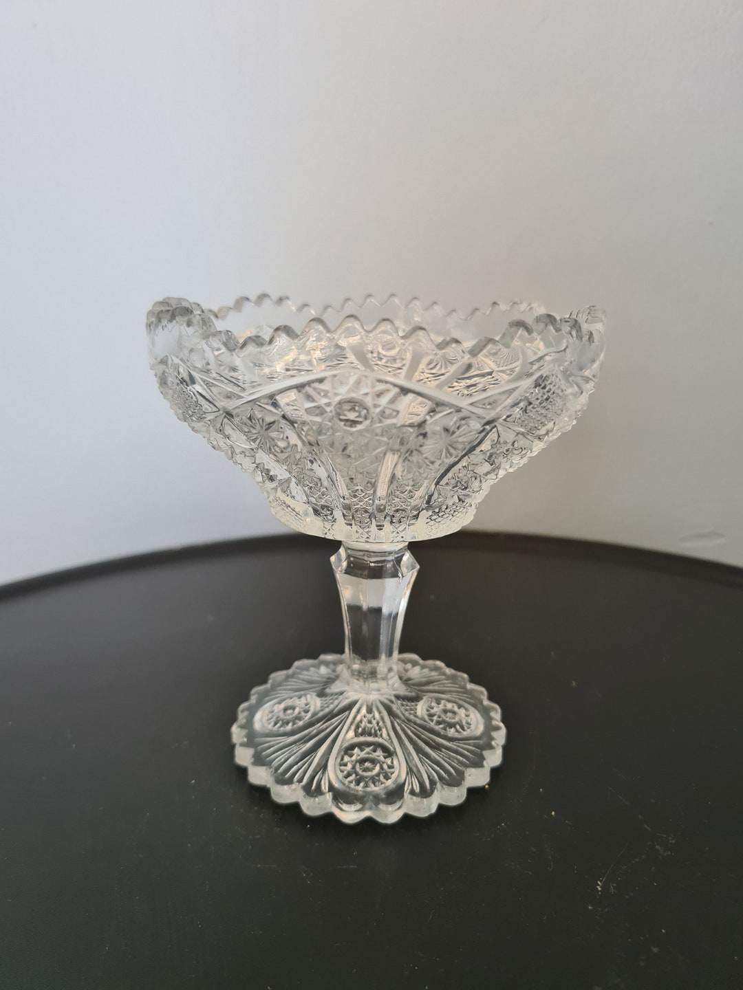 Vintage EAPG 5" Tall Imperial Glass Pedestal Compote Dish; Daisy and ...
