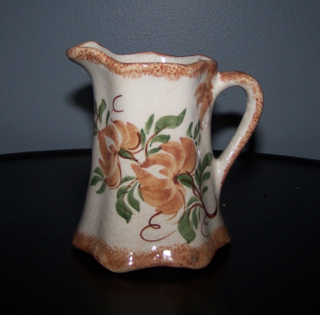 Vintage Cash Family Pottery Floral Creamer - Etsy