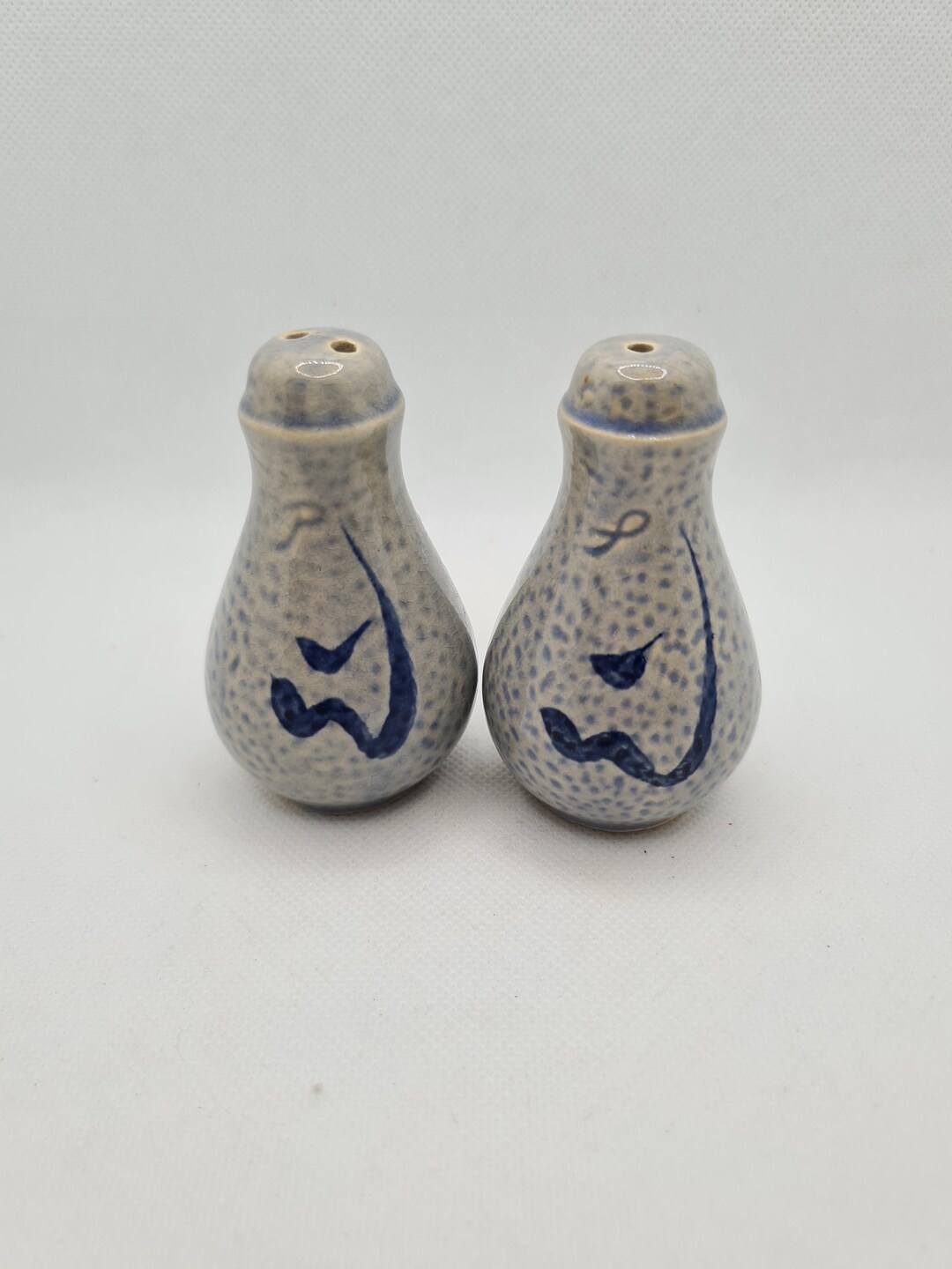 Vintage Cobalt Blue Salt Glaze Stoneware Salt and Pepper Shakers - Etsy