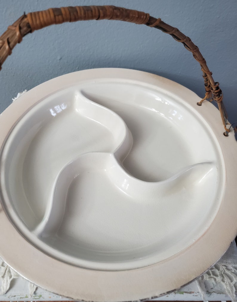 Vintage Mikori Ware Covered 3 Section Dish Floral Garden - Etsy