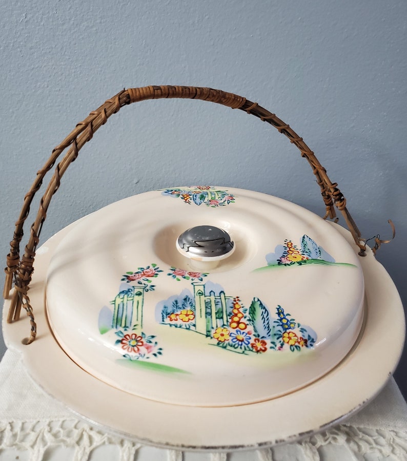 Vintage Mikori Ware Covered 3 Section Dish Floral Garden - Etsy