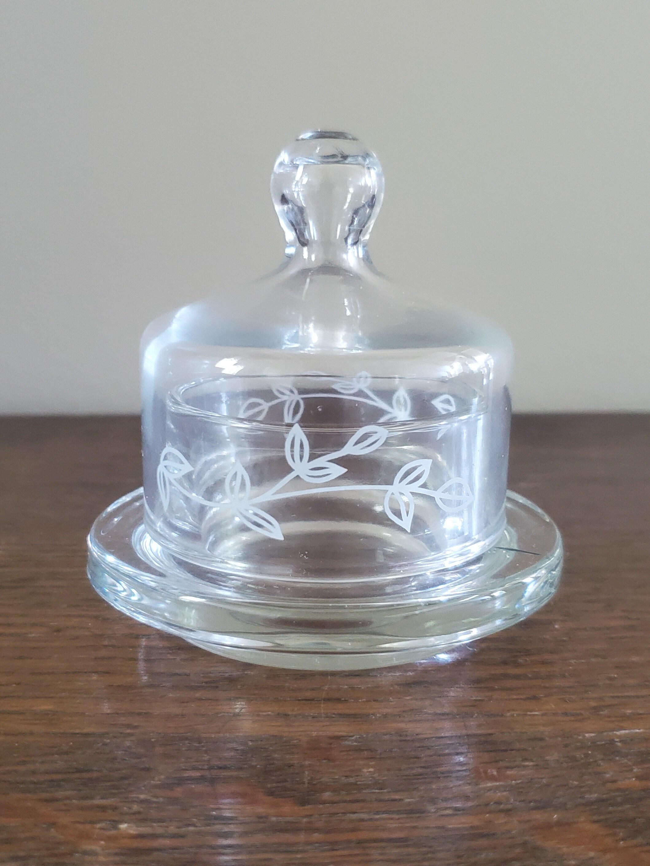Vintage heritage Small Covered Butter Dish by Princess House Crystal ...