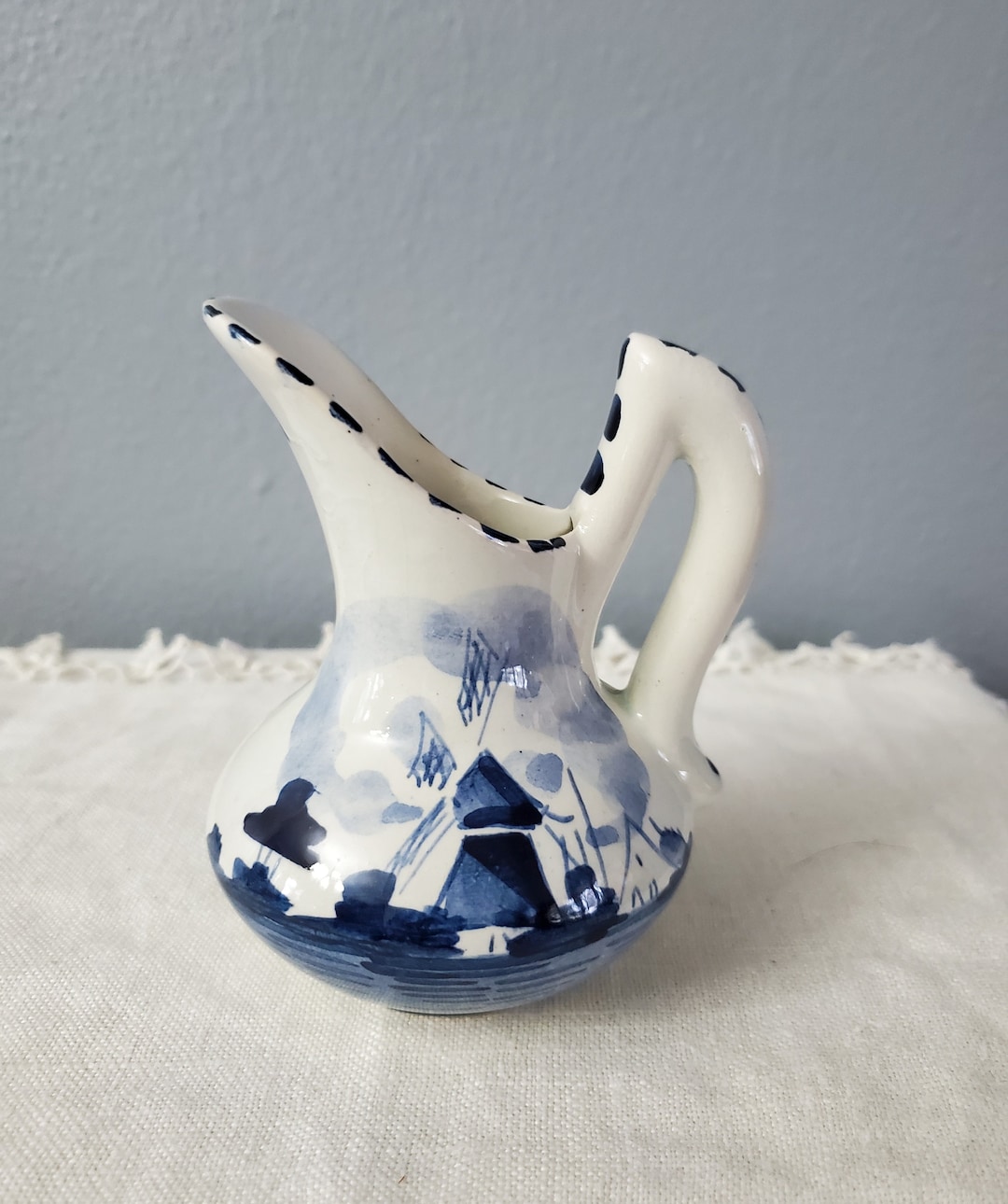 Vintage Delft Holland Pitcher - Etsy