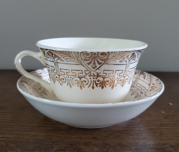 Vintage Stetson 22kt Gold Greek Key and Shields Pattern Tea - Etsy