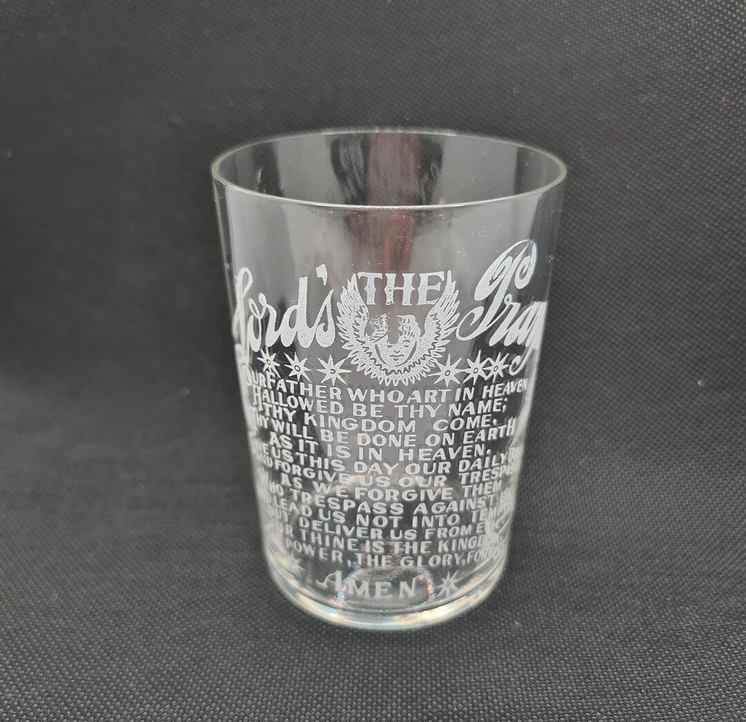Vintage Acid Etched the Lord's Prayer Glass - Etsy