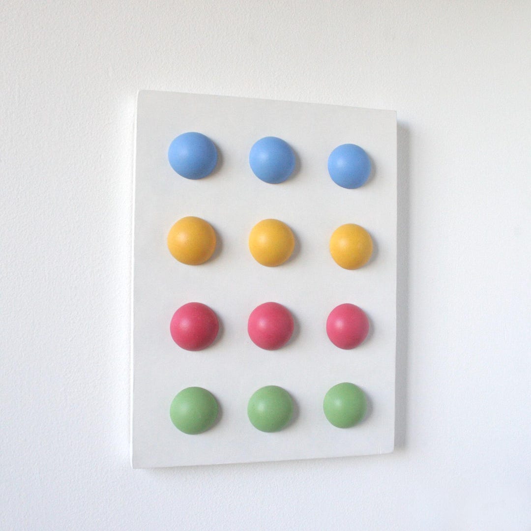 Acrylic Painting on Wood, Candy Buttons, Wall Art, Handmade Home Decor, 9x12 Inch - Etsy