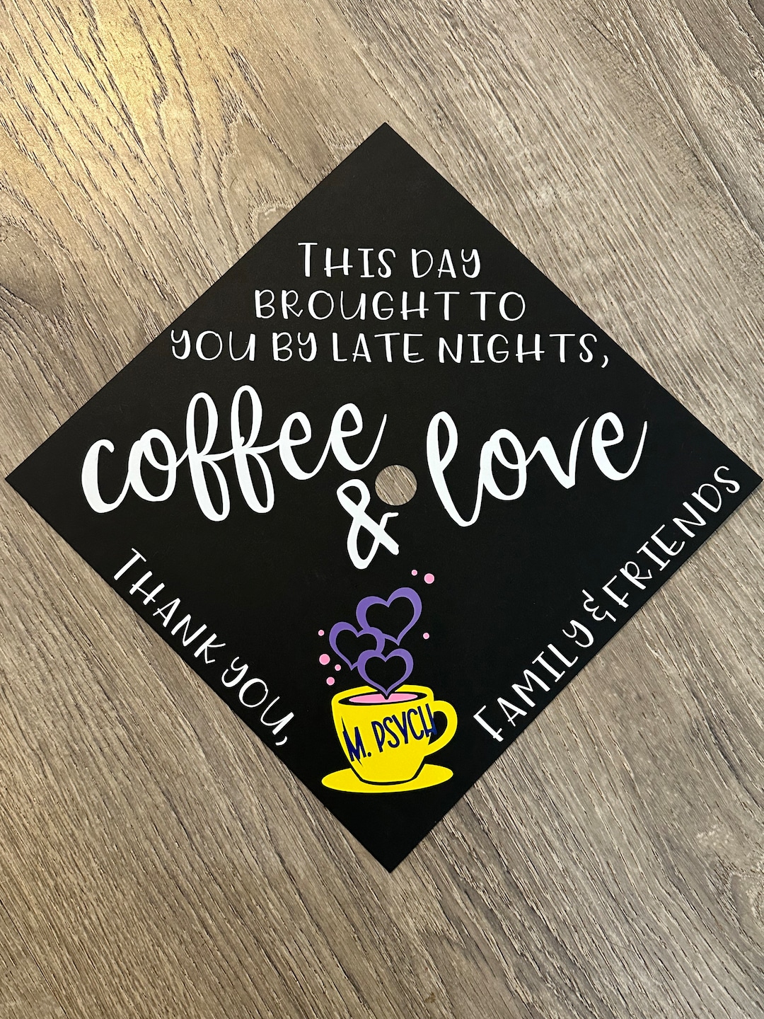 Custom Graduation Cap Topper Late Nights, Coffee & Love - Etsy