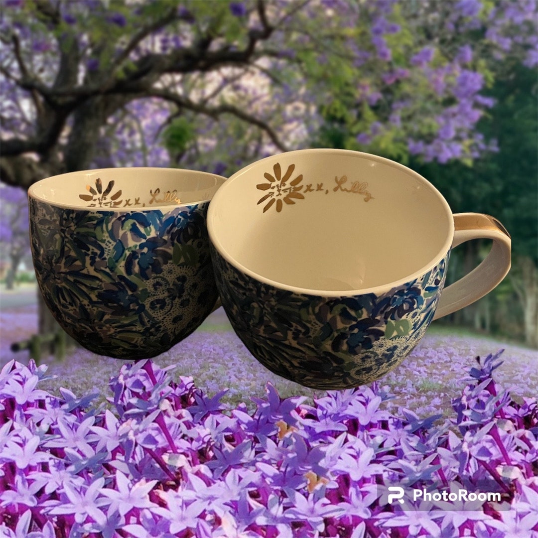 Beautiful Set of Coffee Cups, Lilly Pulitzer, FREE SHIPPING - Etsy