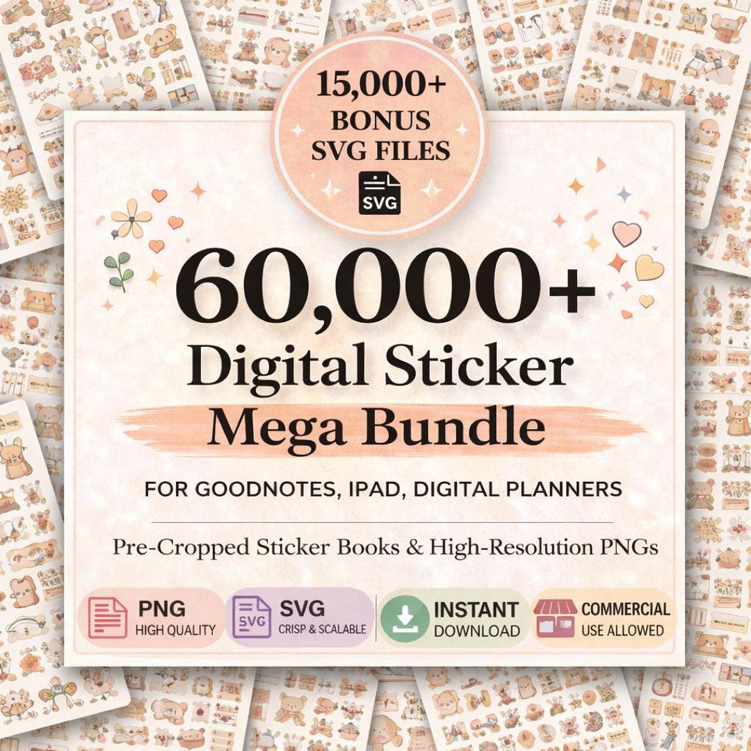 60,000+ Digital Sticker Mega Bundle, PNG SVG (digital Download) - Etsy