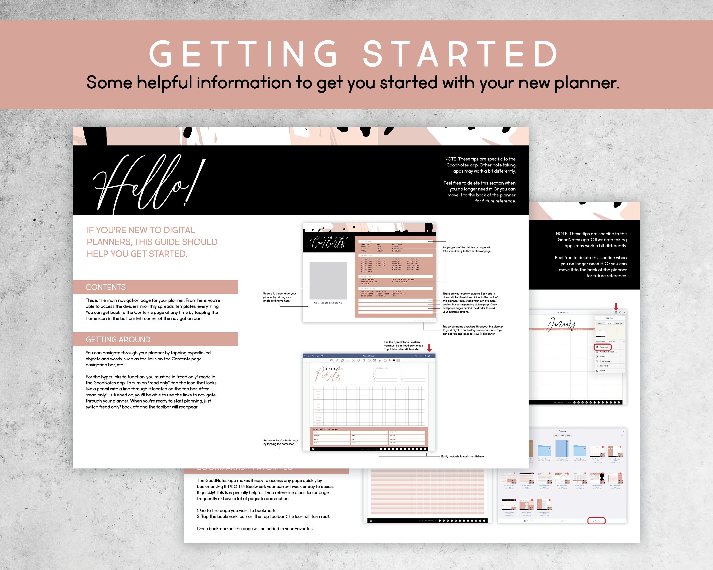 Digital Planner for Goodnotes you Are Enough Horizontal Layout instant ...