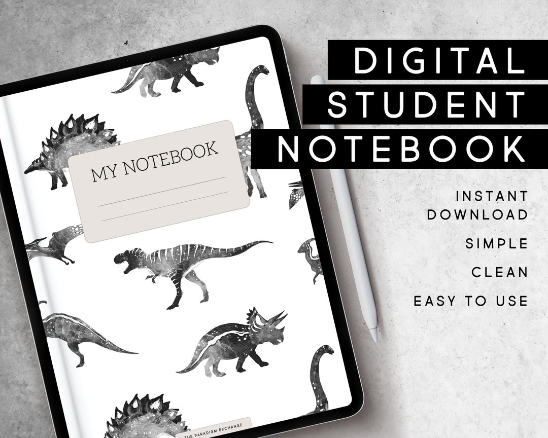 Digital Student 6-subject Notebook, Dinosaur, Goodnotes, Notability ...