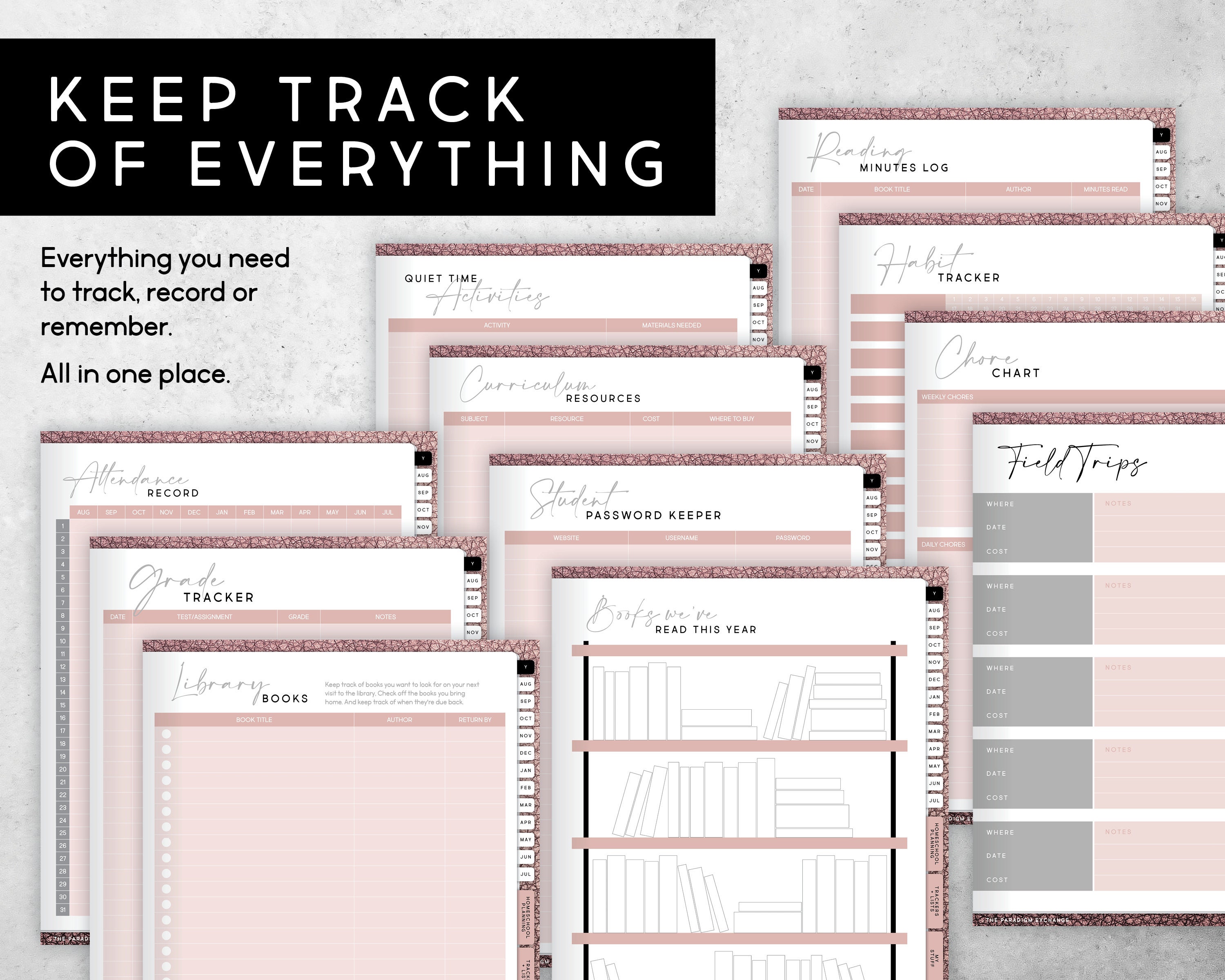 Rose Gold Digital Homeschool Planner for Goodnotes iPad - Etsy
