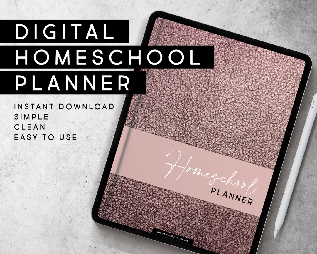 Rose Gold Digital Homeschool Planner for Goodnotes Ipad, Undated ...