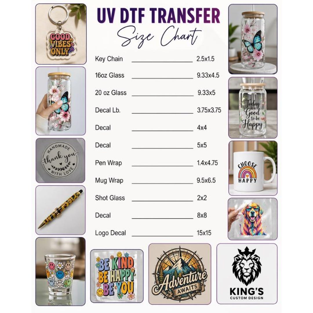 Custom UV DTF Stickers: Waterproof Decals for Cups, Uv DTF Cup Wrap for ...