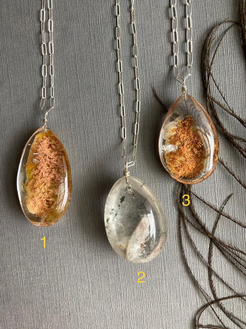 Large Phantom Quartz Pendant, "storm Loop" Women's Crystal Necklace ...